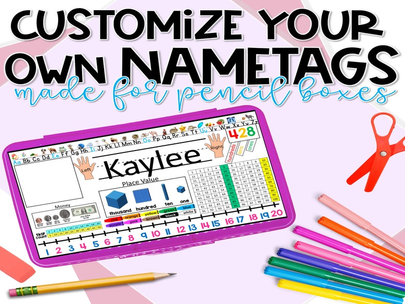 Name Plates for Pencil Boxes Fully Customizable for Individualization ...