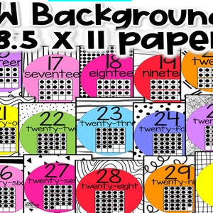 Number Line and Number Posters Rainbow Pastels - Etsy