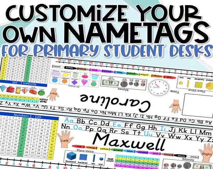 Name Tags for Student Desk - Editable Name Plates for Primary - Student ...