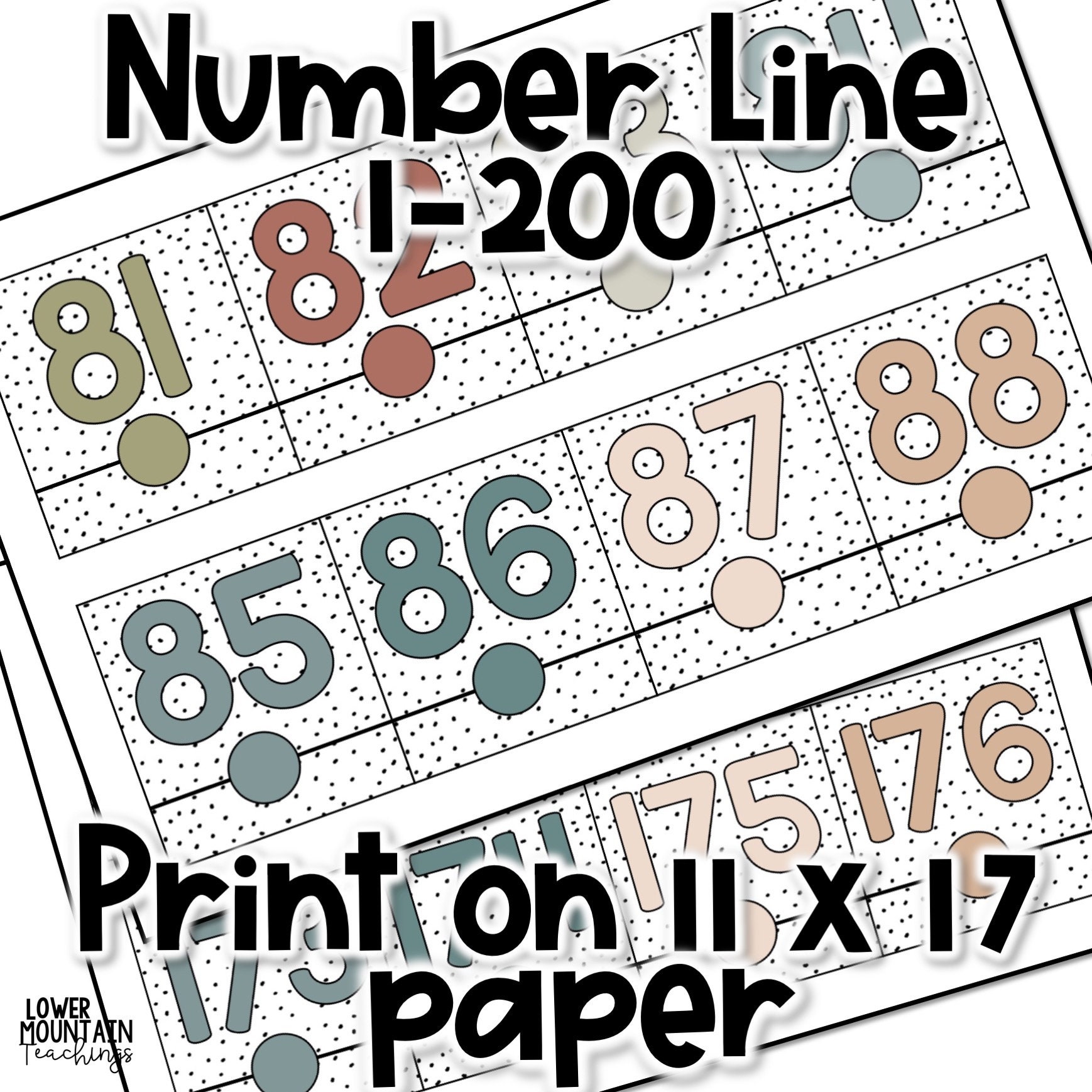 Number Line and Number Posters Boho Colors Boho Classroom Decor - Etsy
