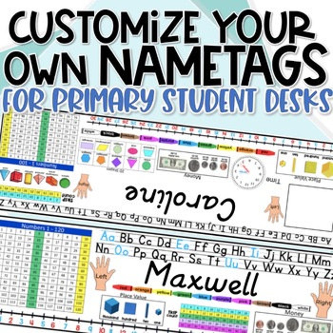 Student Desk Name Tags Fully Customizable Editable Design Your Own - Etsy