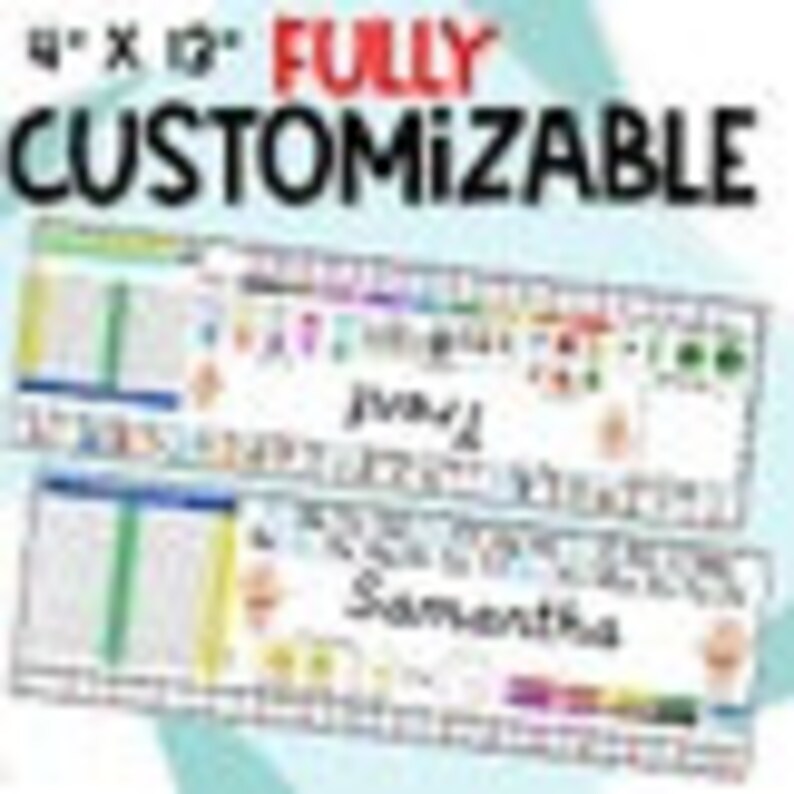 Student Desk Name Tags Fully Customizable Editable Design Your Own - Etsy