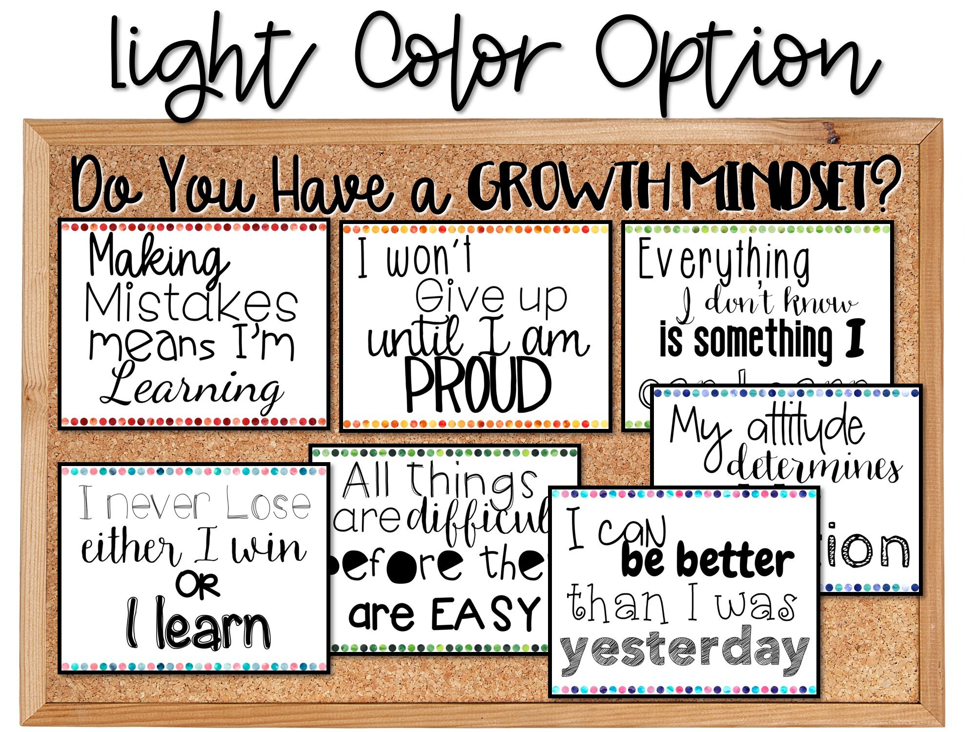 Growth Mindset Positive Sayings Bulletin Board Display - Etsy