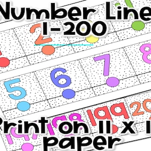 Number Line and Number Posters Rainbow Pastels - Etsy