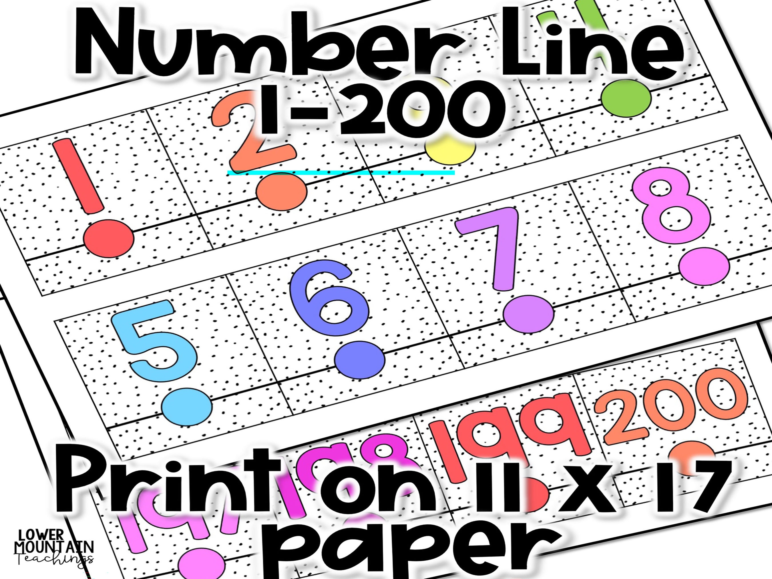 Number Line and Number Posters Rainbow Pastels - Etsy
