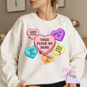 Valentine's Day Adult Candy Conversation Hearts PNG Sublimation Design ...
