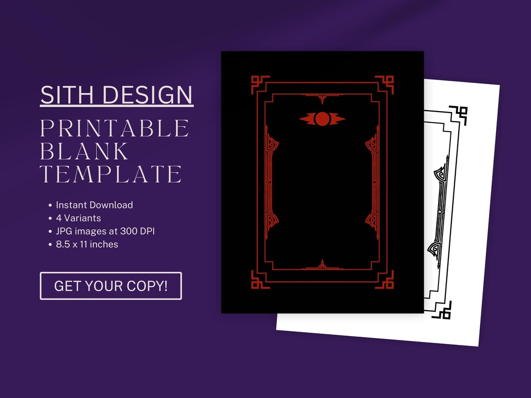 Digital Printables Blank Sith Pages - Etsy Canada