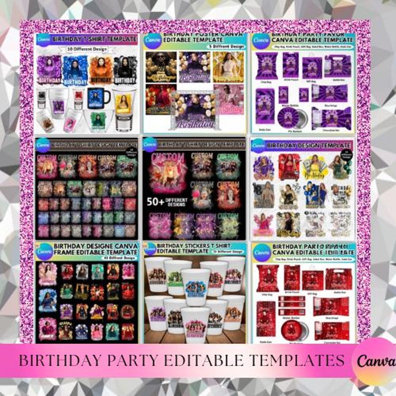 Birthday Mega Bundle Editable Templates - Etsy