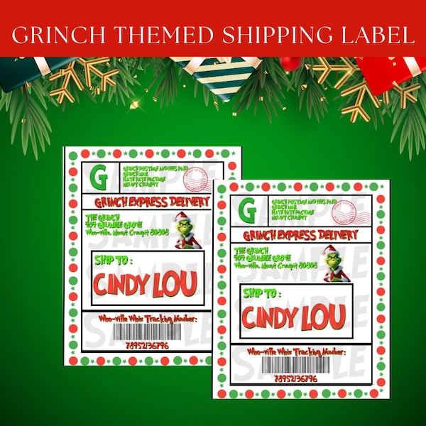 Grinch Mail Stamps - Etsy