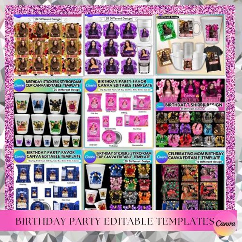 Birthday Mega Bundle Editable Templates - Etsy