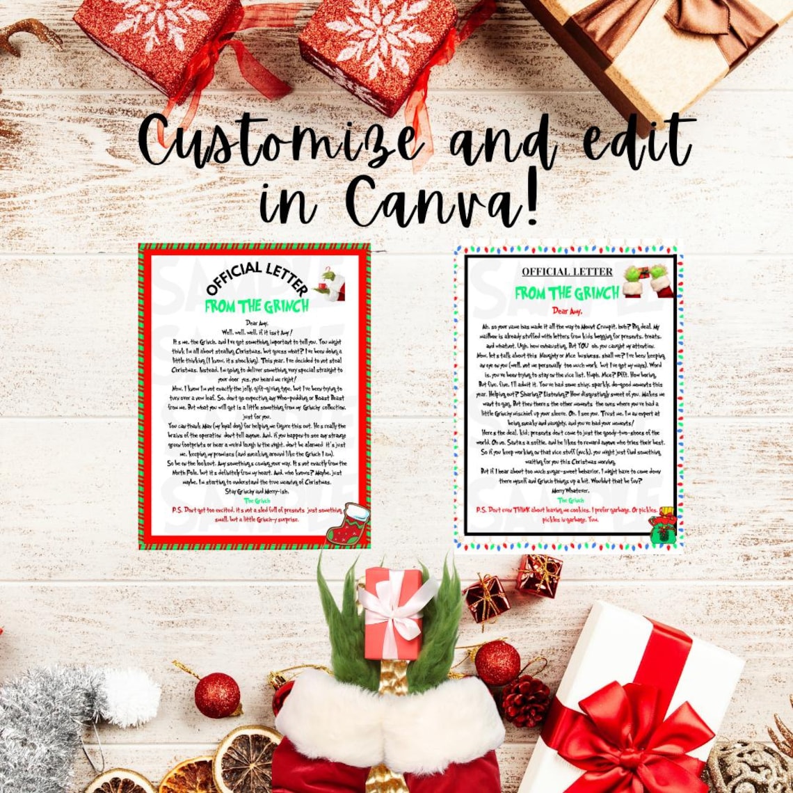 Grinch Christmas Letters for Kids - Etsy