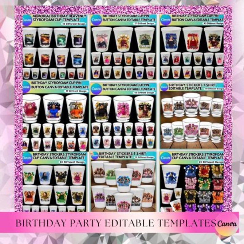 Birthday Mega Bundle Editable Templates - Etsy