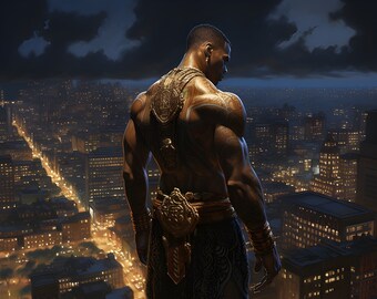 Concrete Warrior, Modern Day Warrior, African King Wall Art, African ...