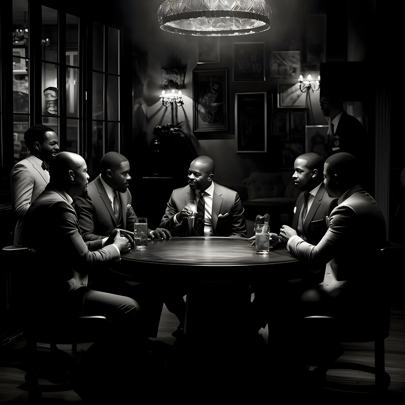 Gentleman's Whiskey Roundtable, Man Cave Art, Round Table Talk, Wall ...