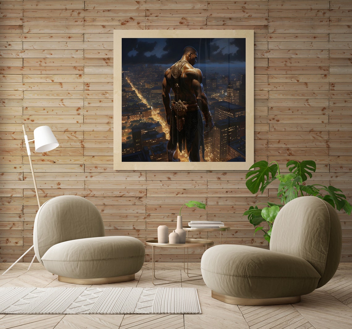 Concrete Warrior, Modern Day Warrior, African King Wall Art, African ...