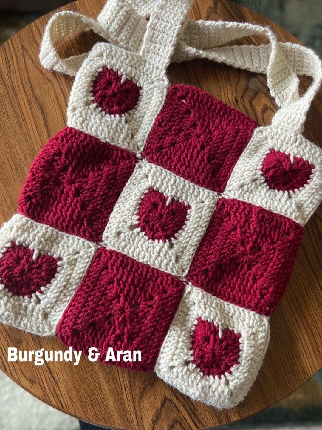 Crochet Heart Tote Bag - Etsy