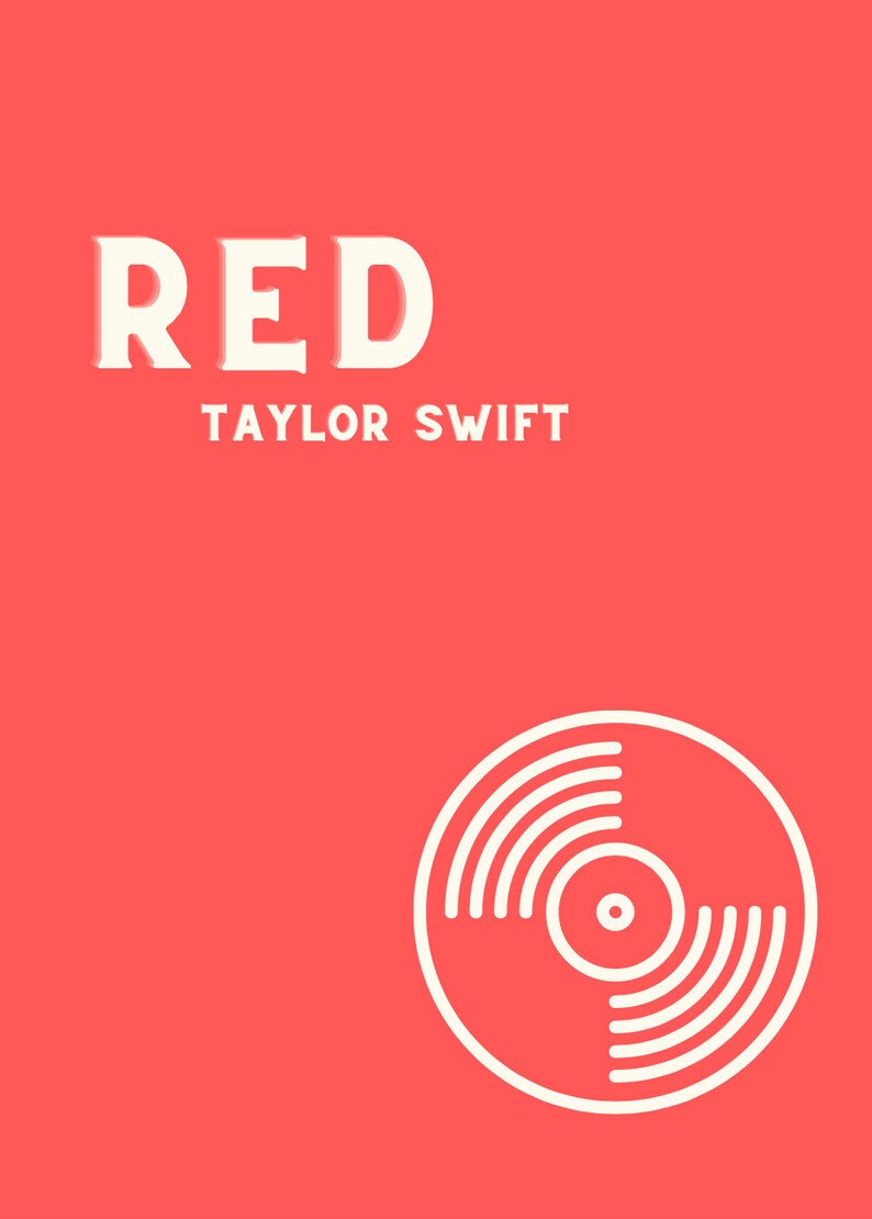 Taylor Swift Red Poster, Digital Download - Etsy