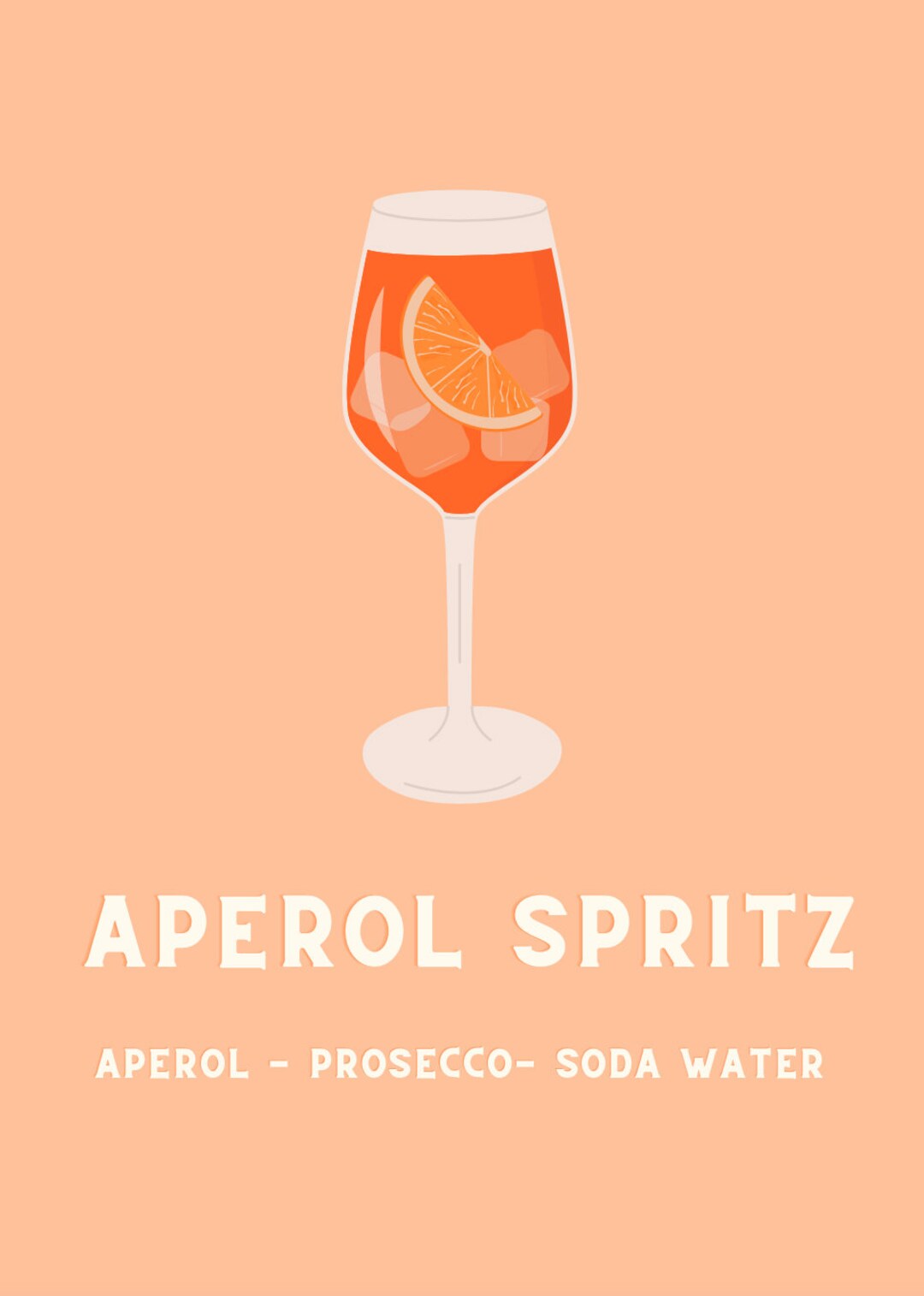 Aperol Spritz Poster, Cocktail Poster, Digital Download - Etsy