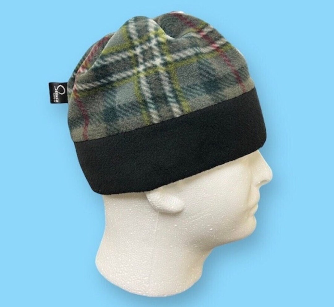 Fleece Beanie Retro Flannel Winter Hat Striped Gift for Skier Gift for ...