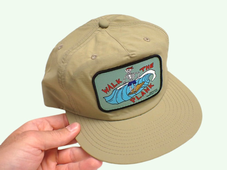 Wave Surf Hat Patch Skeleton Longboard Vintage 5-panel Snapback Hat ...