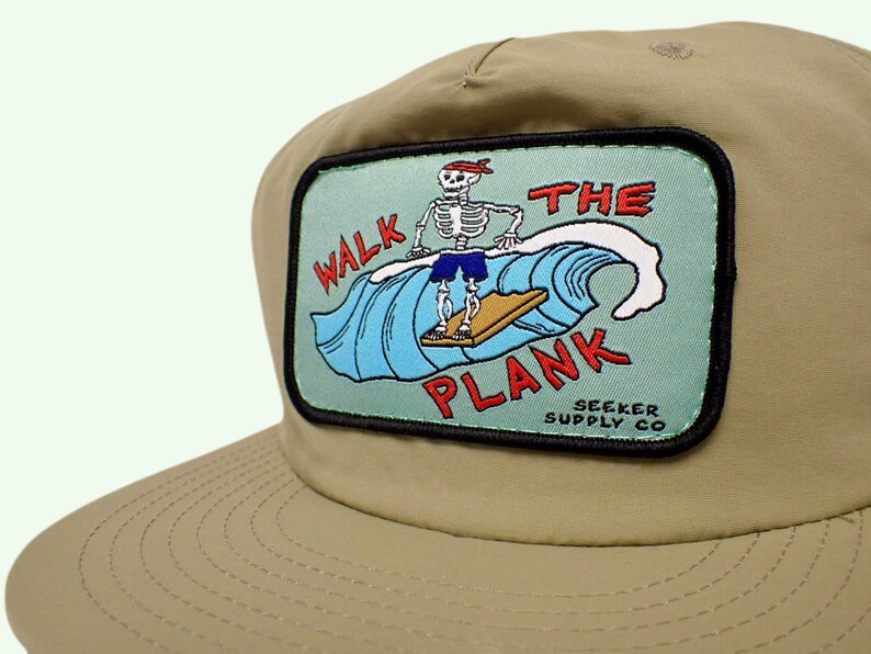 Wave Surf Hat Patch Skeleton Longboard Vintage 5-panel Snapback Hat ...