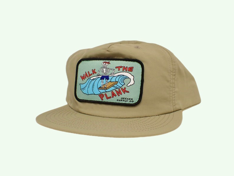 Wave Surf Hat Patch Skeleton Longboard Vintage 5-panel Snapback Hat ...