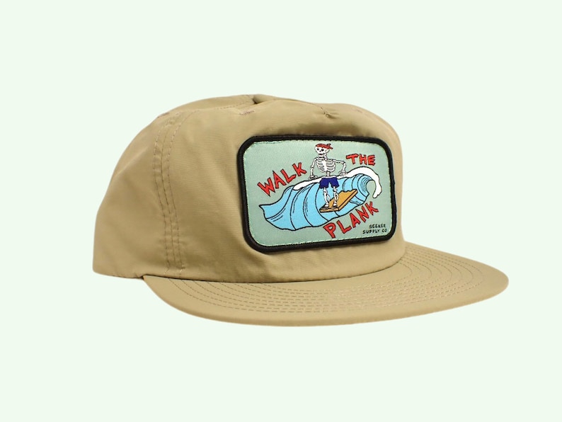 Wave Surf Hat Patch Skeleton Longboard Vintage 5-panel Snapback Hat ...