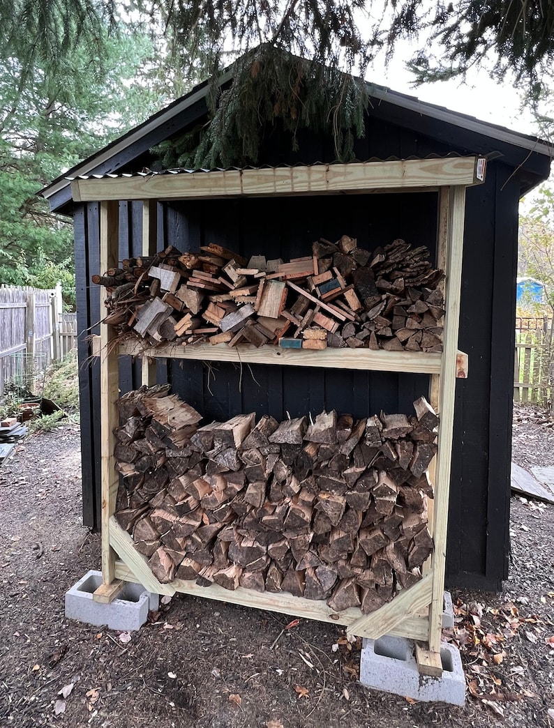 Firewood Storage Shed Rack Plans (7ftx3ftx5ft) DIY Woodworking Easy ...