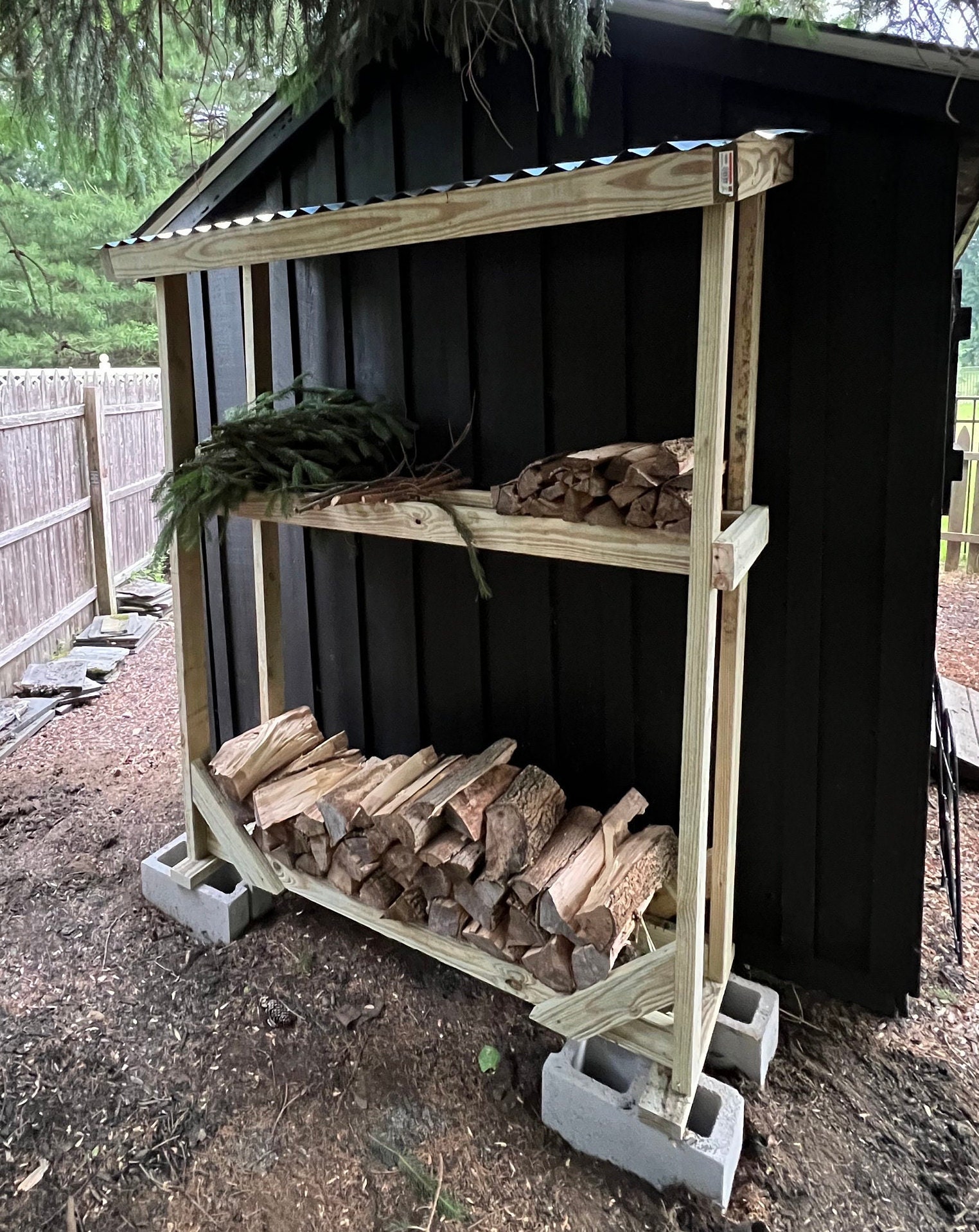 Firewood Storage Shed Rack Plans (7ftx3ftx5ft) DIY Woodworking Easy ...