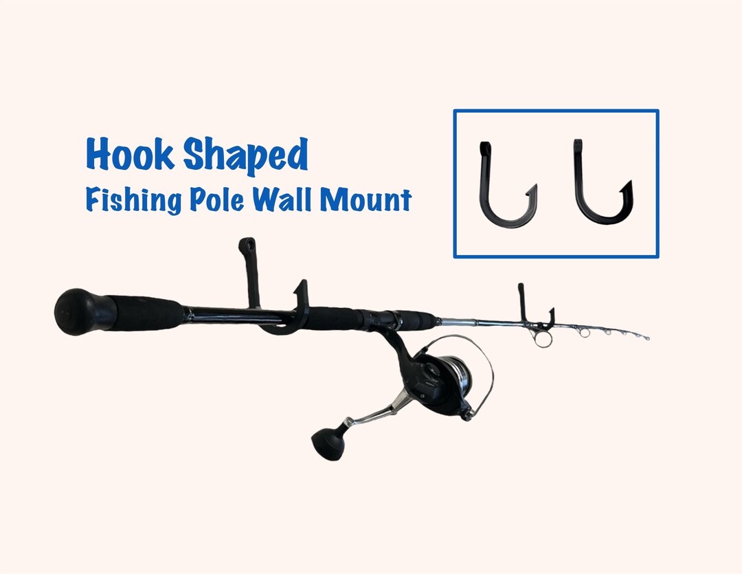 Fishing Rod Wall Mount: Fishhook-shaped PLA Rack - Etsy