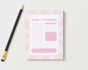 Digital Download Reusable Cute Pink Daily Planner, 2-page Bundle, W/ To ...