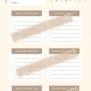 Printable Esthetic Grocery List - Etsy