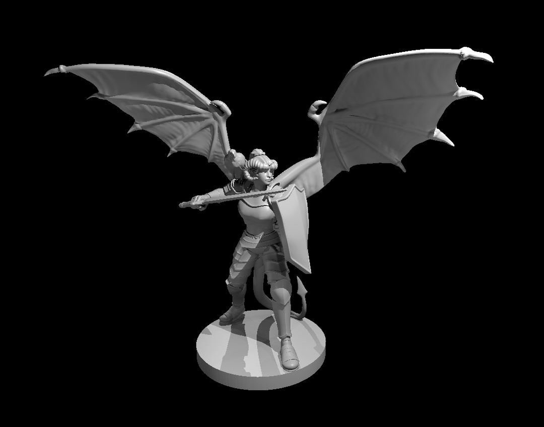 8K Female Tiefling Paladin | Role Playing | Dnd Miniature | D&D ...