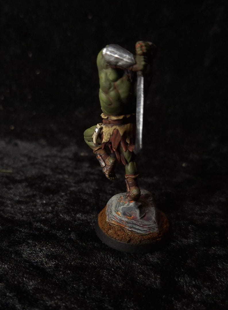 Painted Orc Warrior - Role Playing Dnd Miniature - Etsy