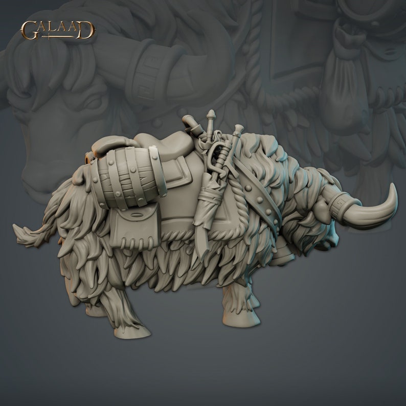 Yak and Caravan - Galaad Miniatures - Role Playing Dnd Miniature ...