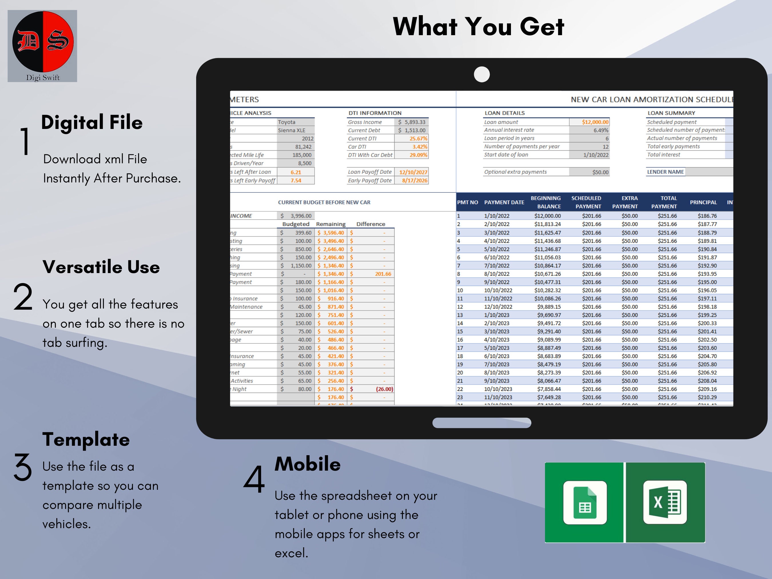 Car Buying Budget Calculator-excel Spreadsheet - Etsy