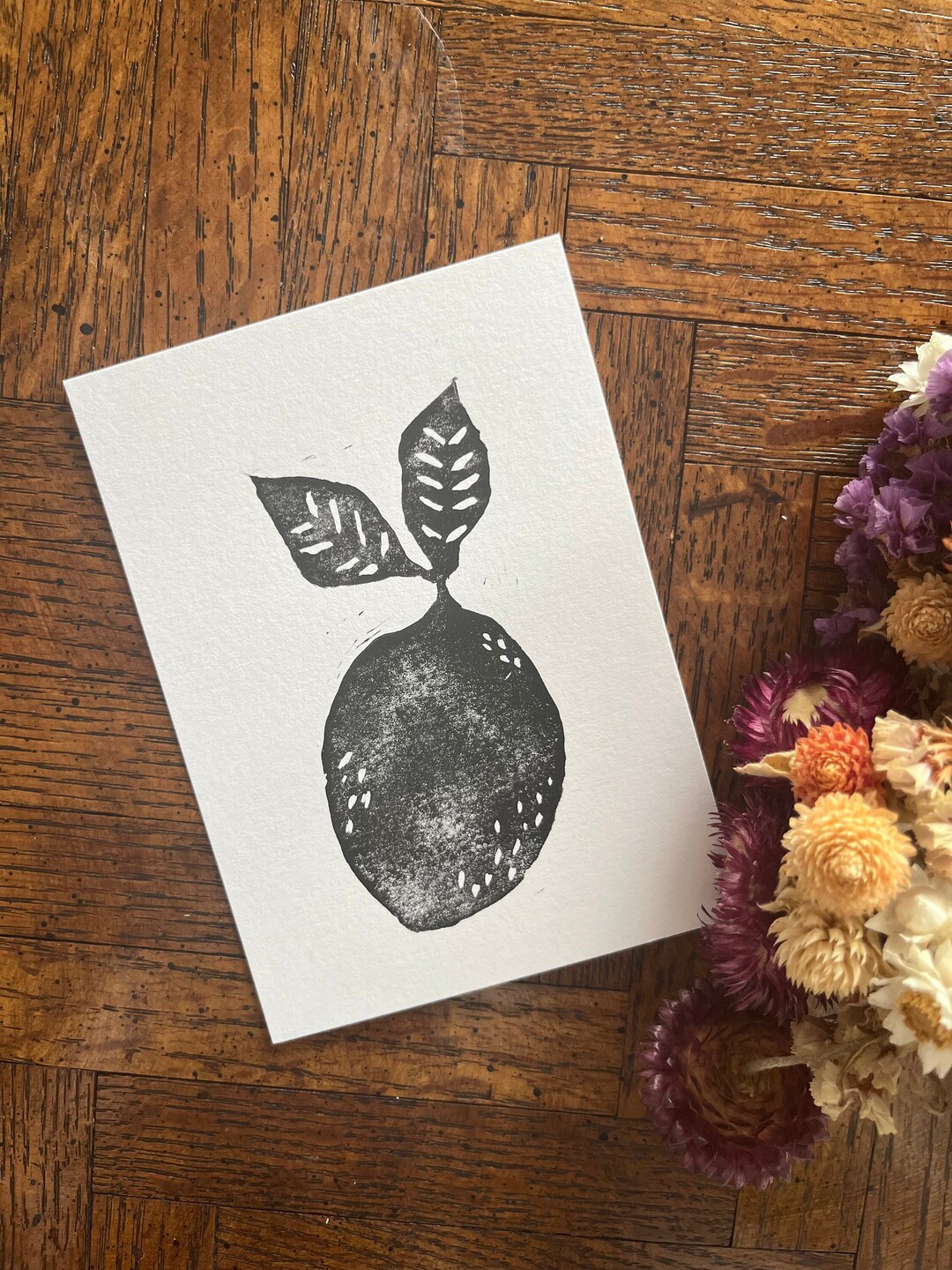 Lemon Linocut Print Hand Carved, Block Print, Ink, Citrus - Etsy