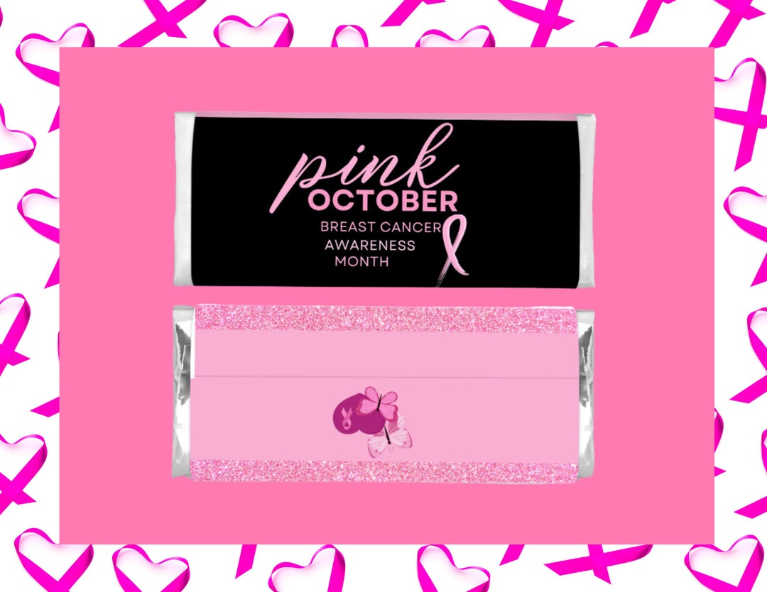 Breast Cancer Awareness Chocolate Bar 1.55oz- Breast Cancer Candybar - Cancer Awareness- Pink ...