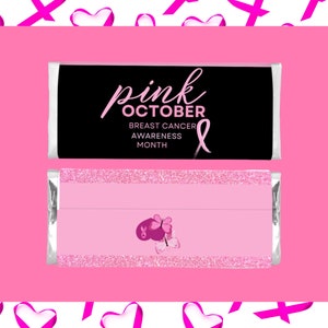 Breast Cancer Awareness Chocolate Bar 1.55oz- Breast Cancer Candybar - Cancer Awareness- Pink ...