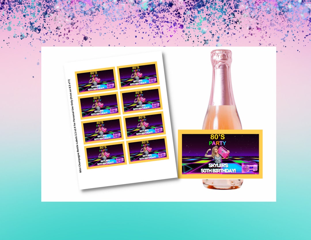 80s Mini Champagne Labels- 80s Mini Wibethrowback Retro Wrappers-retro ...