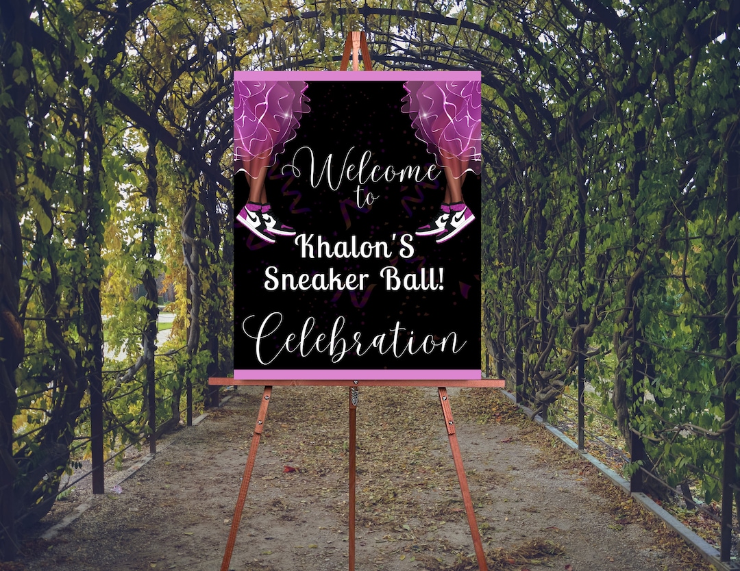 Sneaker Ball Welcome Sign - Sneaker Ball Birthday -sneaker Ball Purple ...