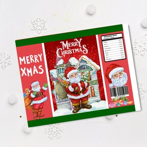 Santa Bundletreat Labels- Chip Bag-christmas Chip Bag -holiday Party ...