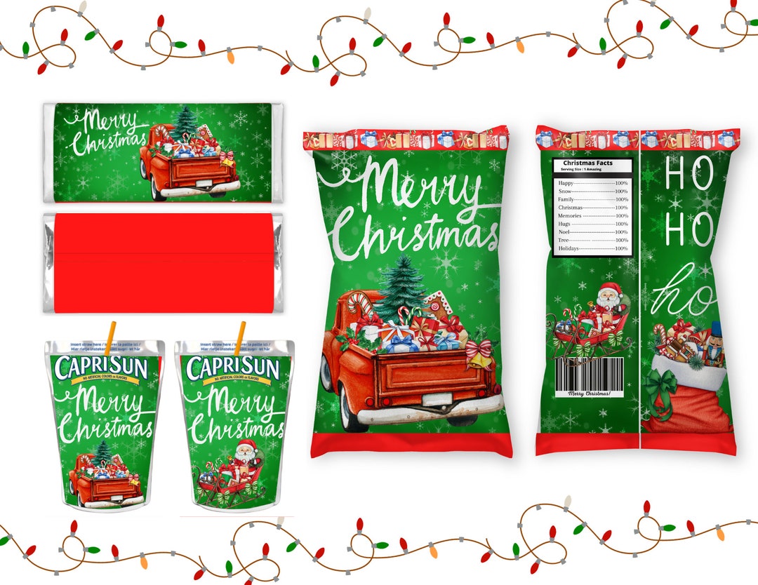 Merry Christmas Bundletreat Chip Bag-christmas Chip Bag holiday Party ...