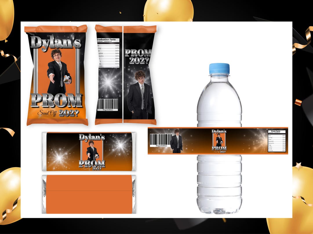 Prom Send off Treat Packaging ,prom Send off Water Label, Prom Candy ...