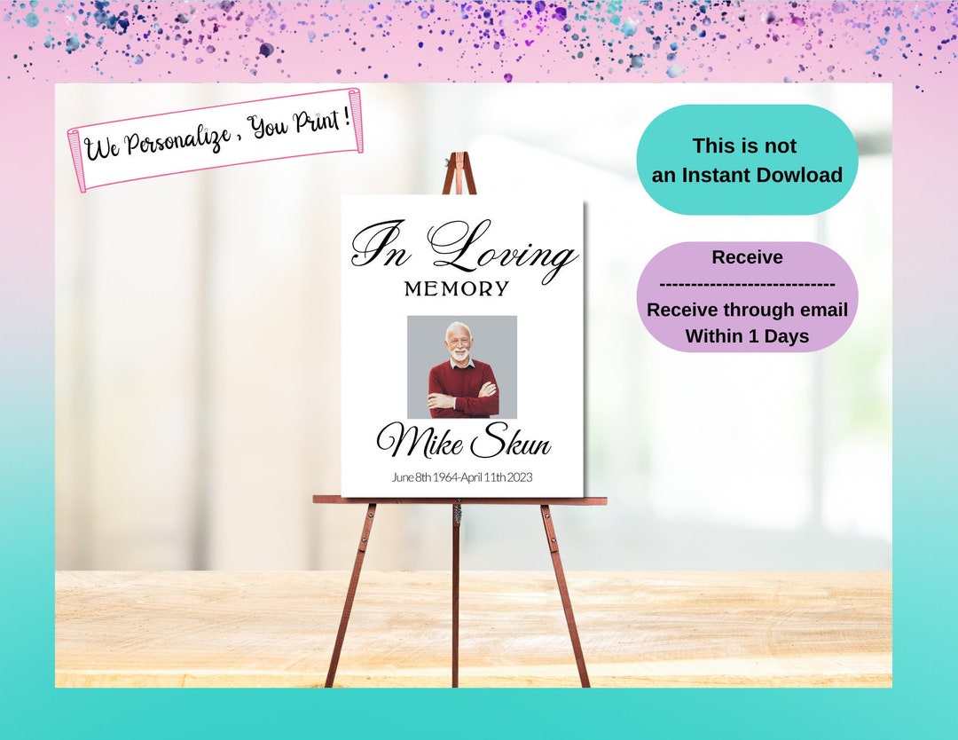 Funeral Welcome Sign-digital Welcome Sign-memorial Sign-funeral Sign ...