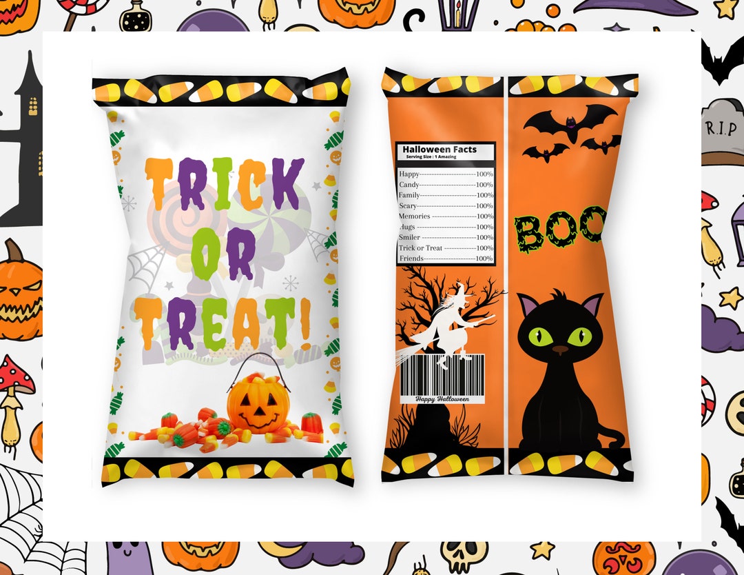 Halloween Chip Bag -halloween Party- Haloween Treat - Halloween Gift ...