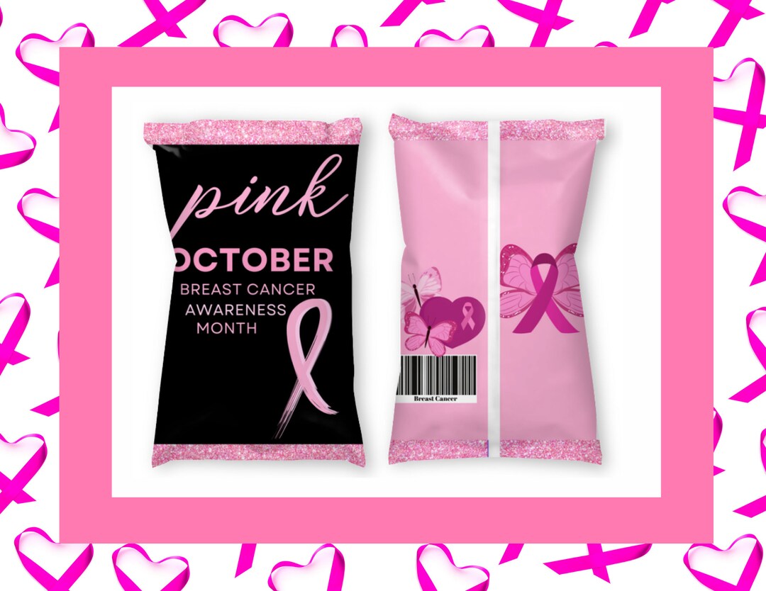 Breast Cancer Awareness Chip Bag - Breast Cancer Chip Bag - Cancer Awareness- Pink Labels-fight ...