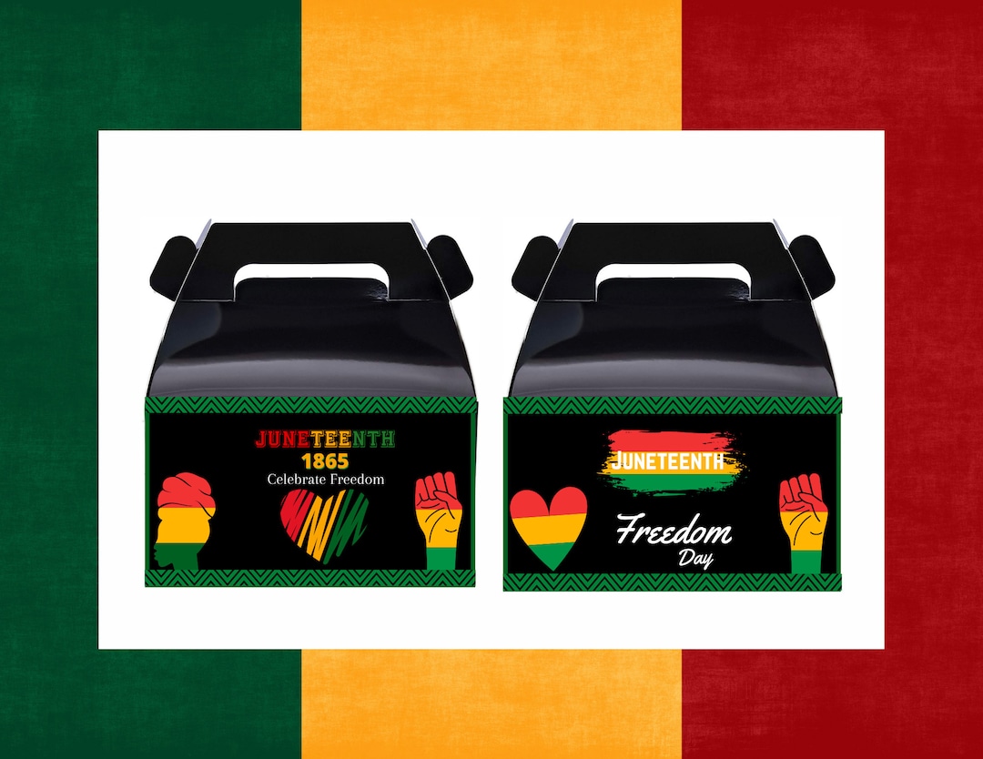 Juneteenth Gable Box Labels - Juneteenth Template - Juneteenth Party ...