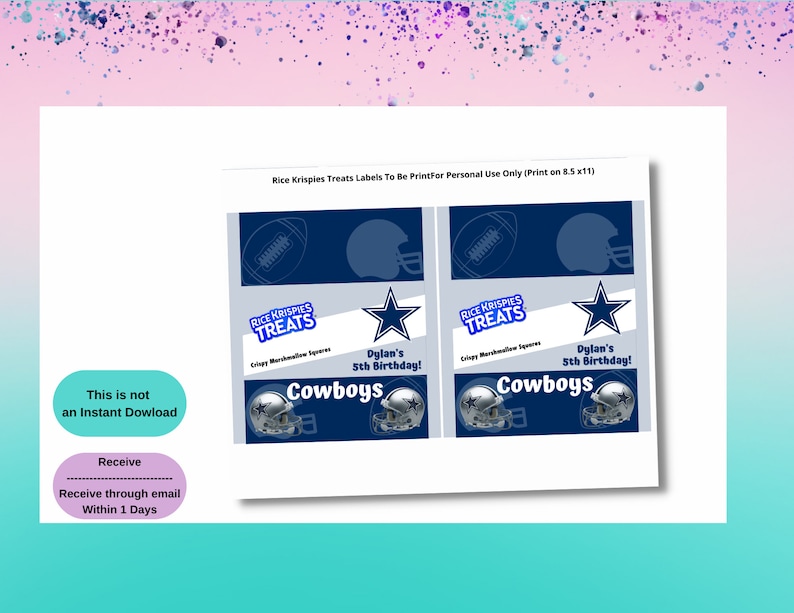 Dallas Birthday Bundle Treat Cowboys Chip Bag Football - Etsy