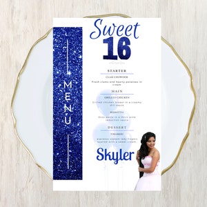 Sweet 16 Menu , Menu Templates, Birthday Treat Menu Labels, Sweets 16 ...
